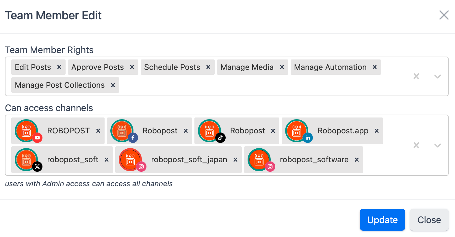 Introducing Access Rights Management for Team Members on Robopost