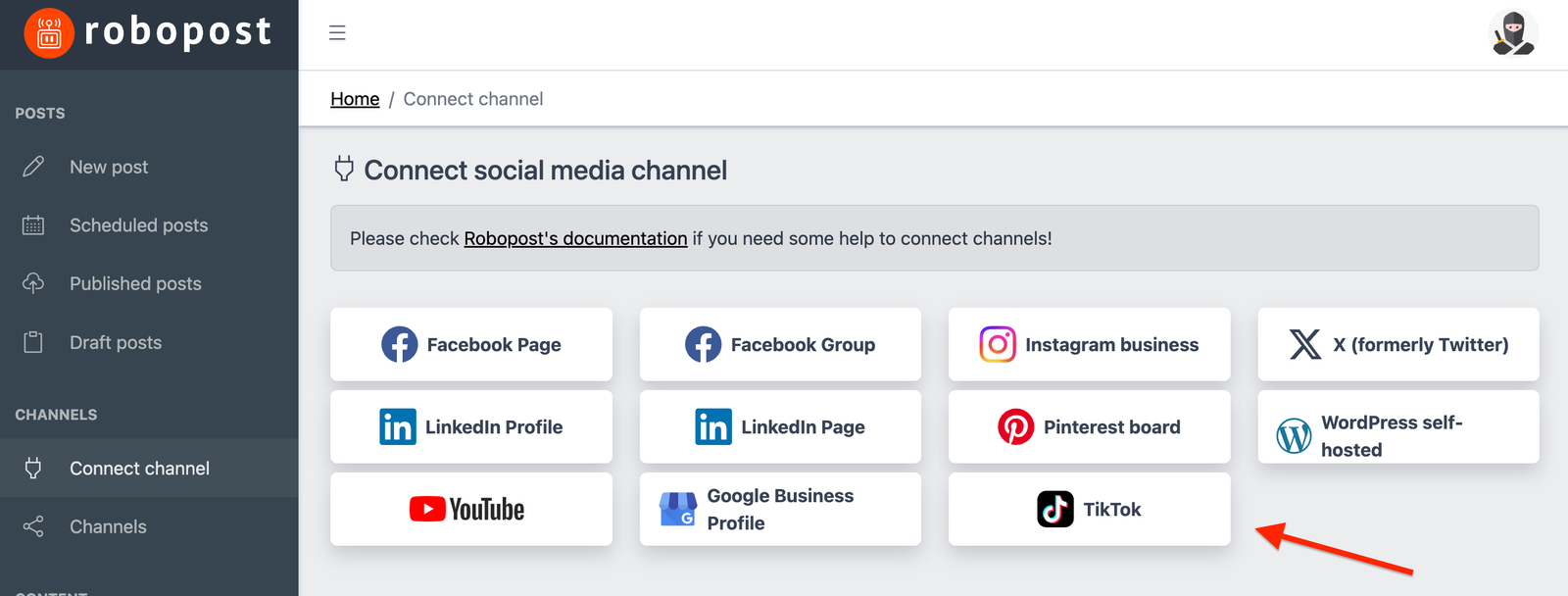 Connect Channel - TikTok